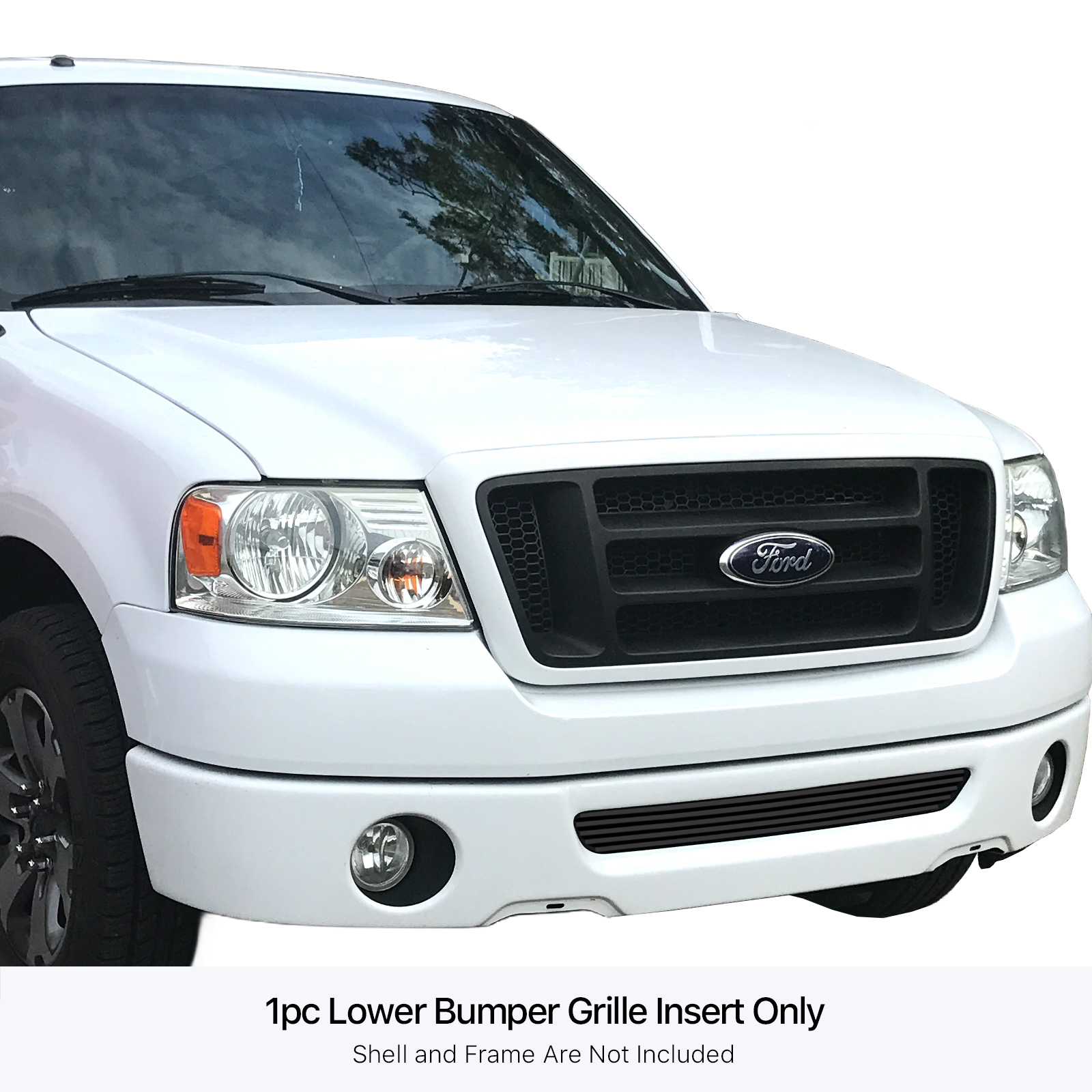 2006-2008 Ford F-150 Lower Bumper Black Stainless Steel Billet Grille